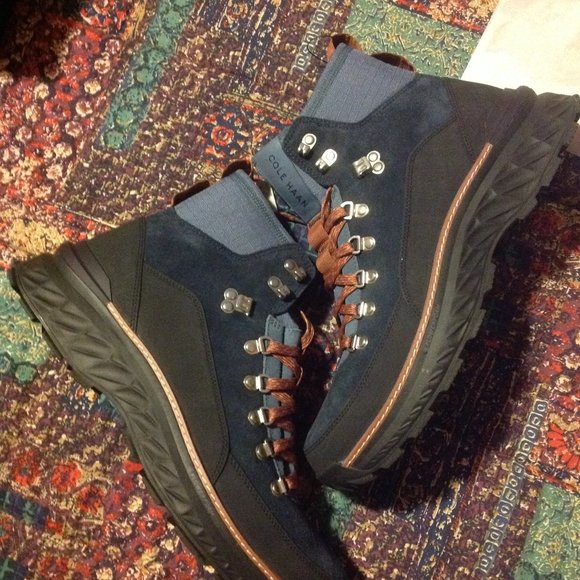 Cole Haan | Shoes | Cole Haan Mens 5zerogrand Navy Black Wp Hiker Boots ...